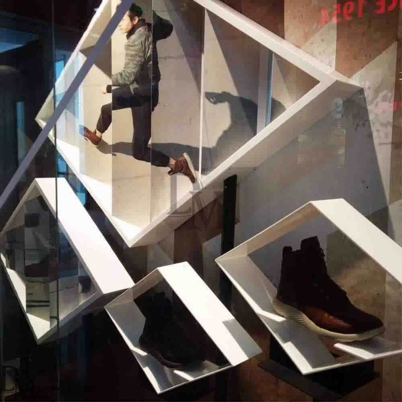 Acrylic Display Shelves Designed for Shoe Shop Window | DM