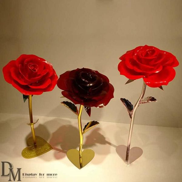 Acrylic flower window display-Acrylic rose flower display props ...