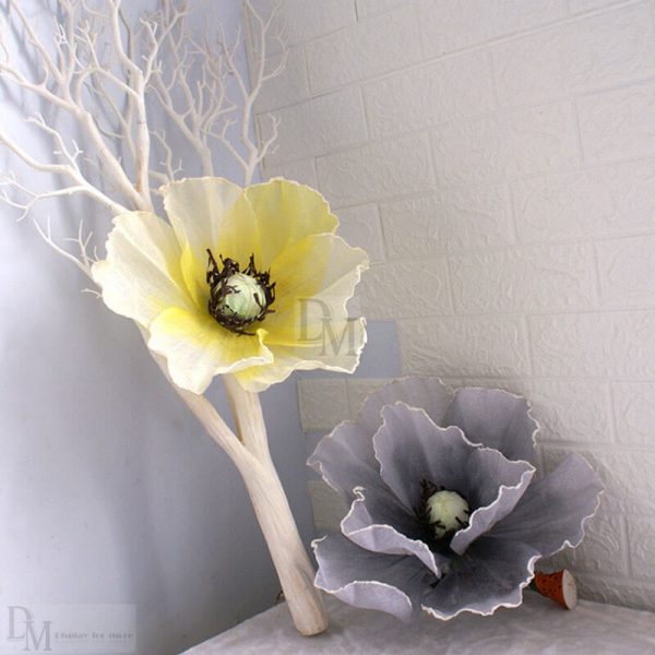Silk Fabric Flowers Poppy Flowers | DM Window Display